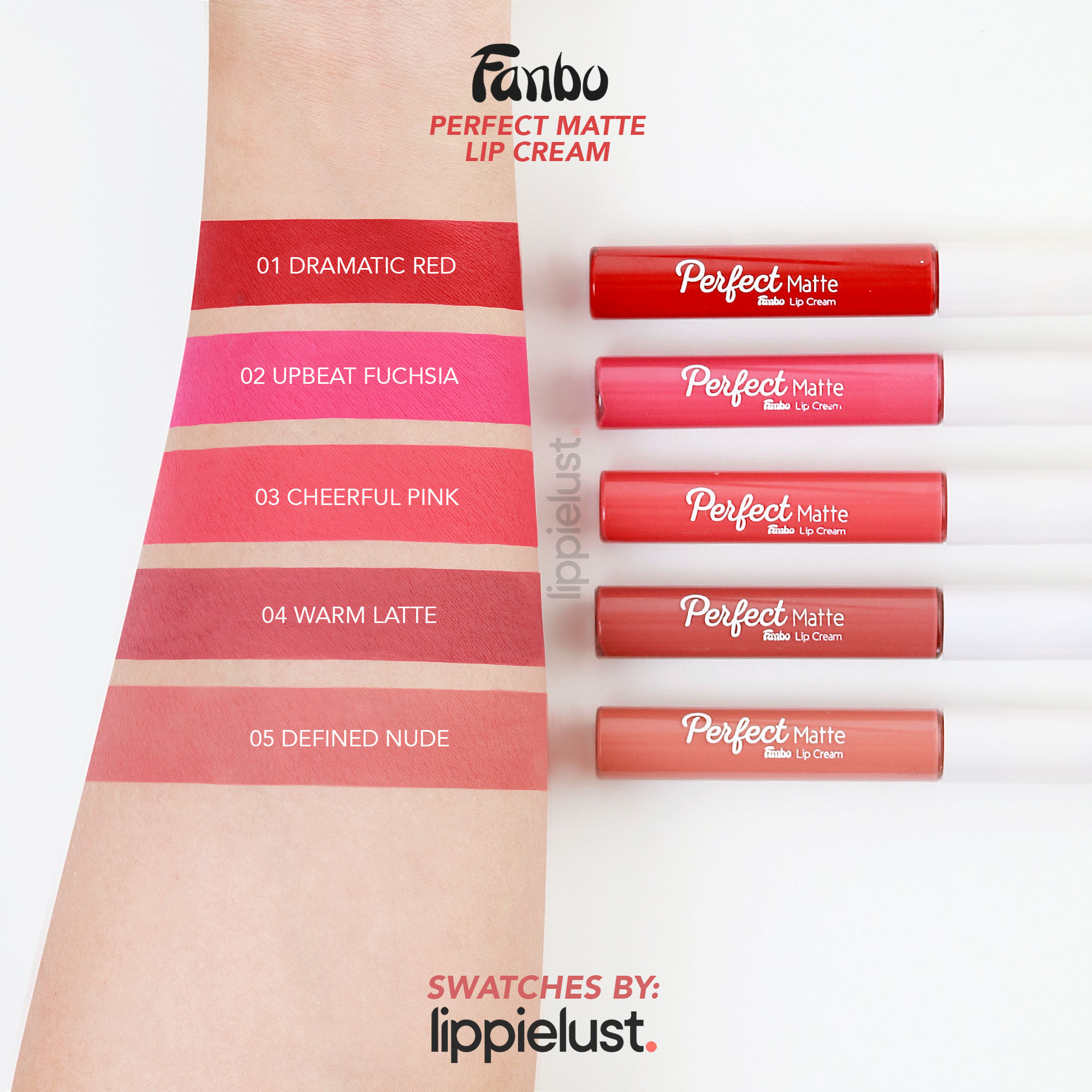 Arm Swatches Fanbo Perfect Matte Lip Cream Lippielust